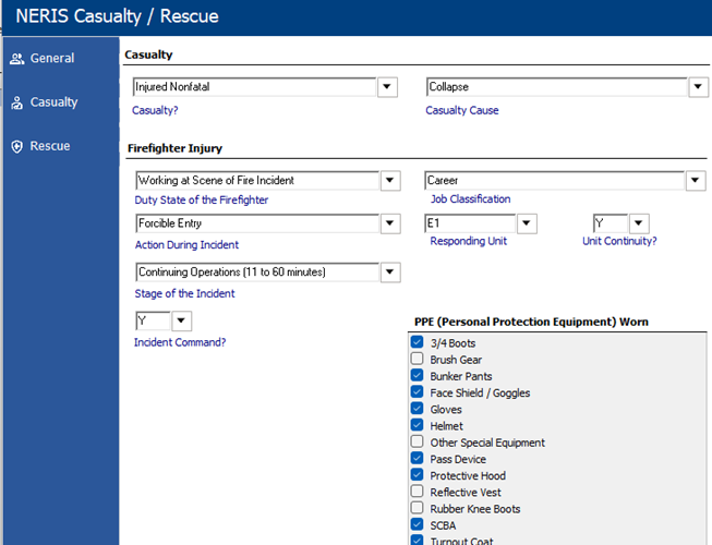 3i. Rescue / Casualty Tab – Alpine Software