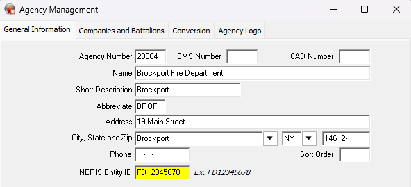 3. RedAlert NERIS ID Entry – Alpine Software