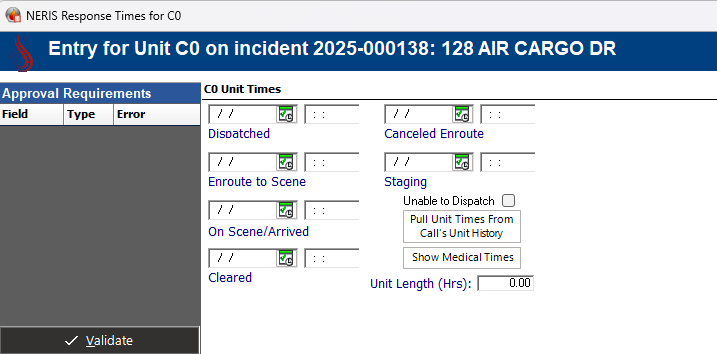 1. General Tab (NERIS Setup) – Alpine Software