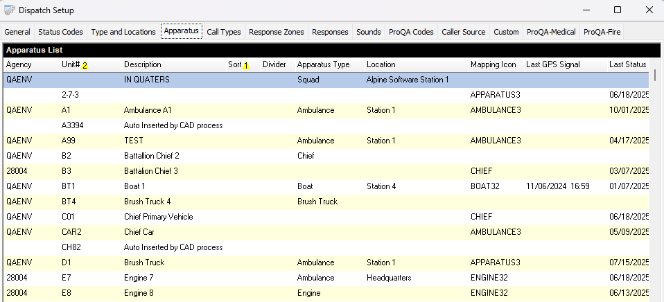 7. Apparatus Tab (NERIS Setup) – Alpine Software