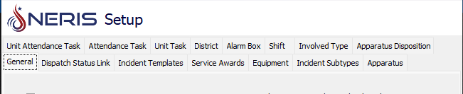 8. NFIRS To NERIS Setup Tabs – Alpine Software