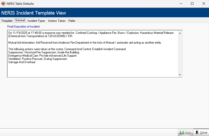 2a. NERIS Incident Templates (Memorized Incidents) – Alpine Software