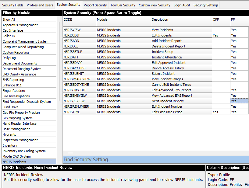 1b. NERIS Incident Review Search Tab – Alpine Software