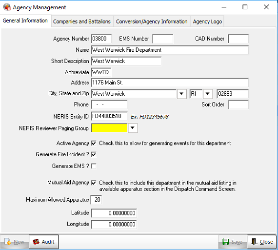 1b. NERIS Incident Review Search Tab – Alpine Software